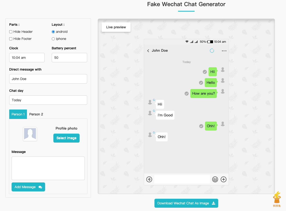 Wechat 對話產生器，線上製作Wechat 聊天訊息對話框圖片截圖！教學 | 科技兔