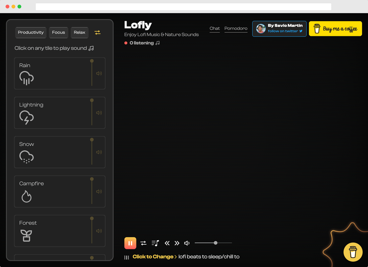 Lofly 輕音樂和 Lo-Fi 背景音樂，整合各種環境音適合放鬆跟工作 - 科技兔