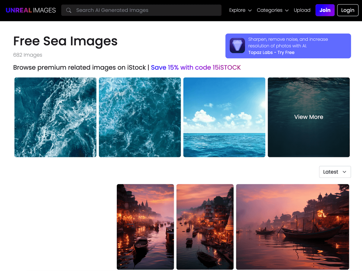 Unreal Images 由AI生成圖片素材的免費圖庫網站！無版權可商用 - 科技兔
