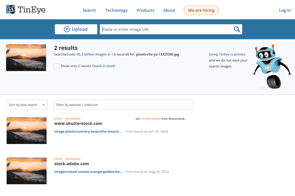 TinEye 以圖找圖反向圖片搜尋工具，找出照片來源或相似圖片 - 科技兔